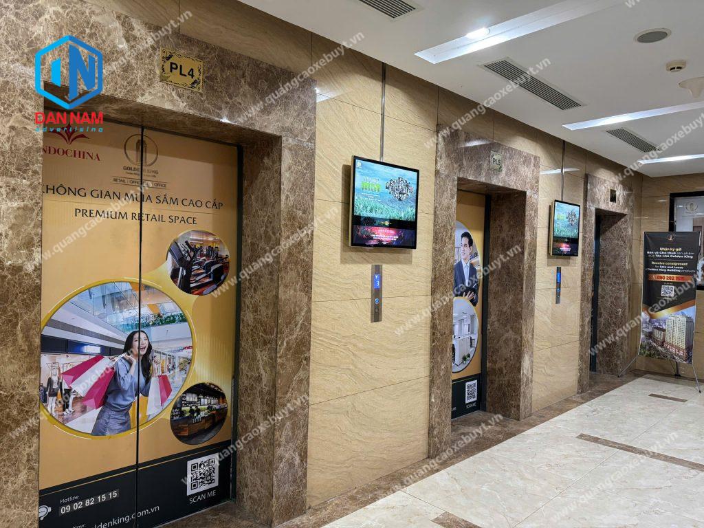 Báo giá quảng cáo màn hình LCD thang máy - dán decal Poster thang máy